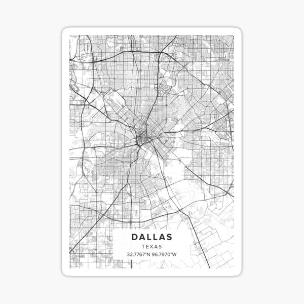 "Dallas Texas Map" Sticker for Sale by Kara515 | Redbubble