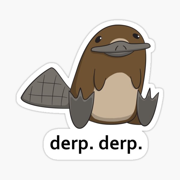 "derpy platypus" Sticker for Sale by orangeturtle | Redbubble
