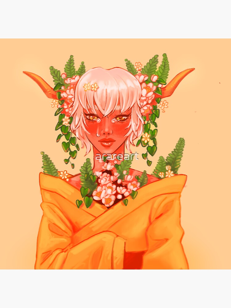 "Crying demon girl" Sticker for Sale by arareart | Redbubble