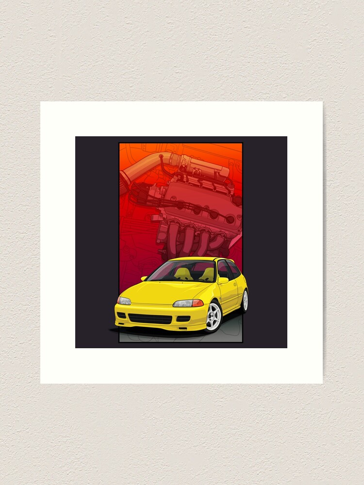 "Civic EG hatch with a D16 backdrop " Art Print for Sale by ArtyMotive ...