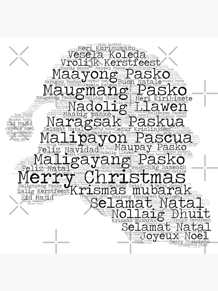 "merry christmas in different languages word cloud santa claus ...