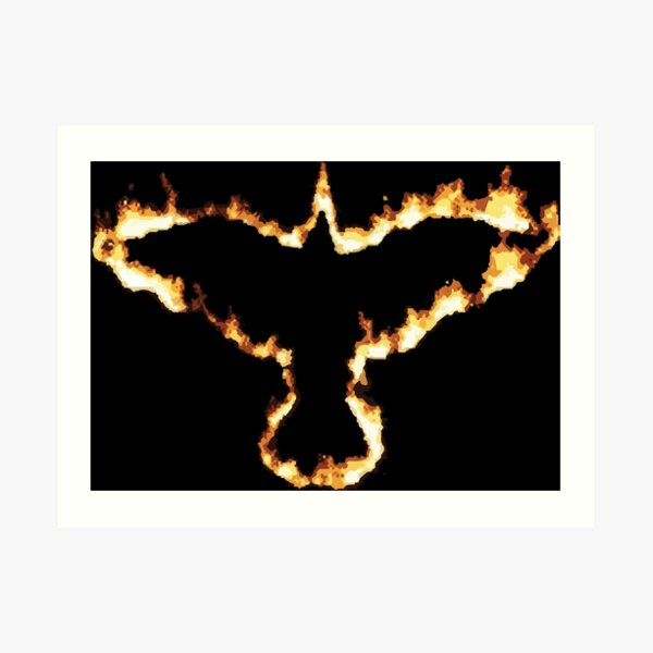 "fire crow" Art Print for Sale by Megatroll | Redbubble