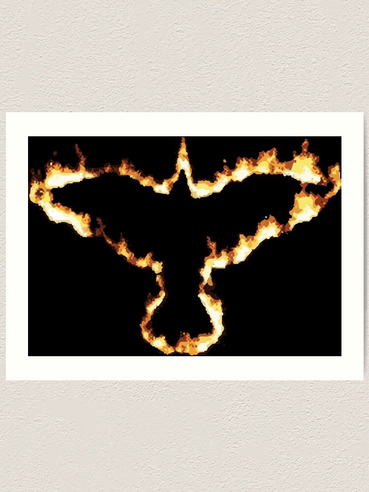 "fire crow" Art Print for Sale by Megatroll | Redbubble