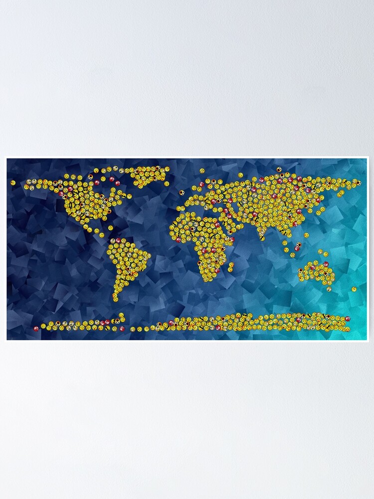 "The Emoji World Map" Poster for Sale by FantasySkyArt | Redbubble