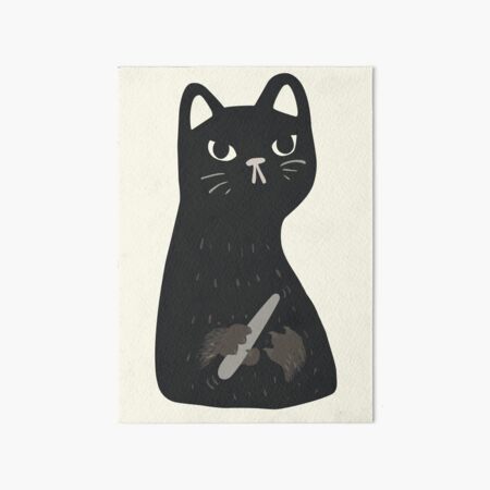 "Black cat filing nails" Art Board Print for Sale by Nightsoul95 ...