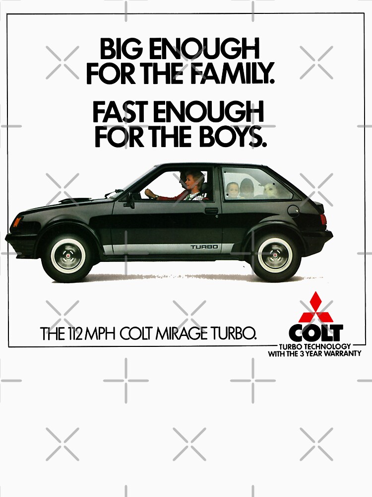 "MITSUBISHI COLT MIRAGE TURBO" T-shirt for Sale by ThrowbackM2 ...