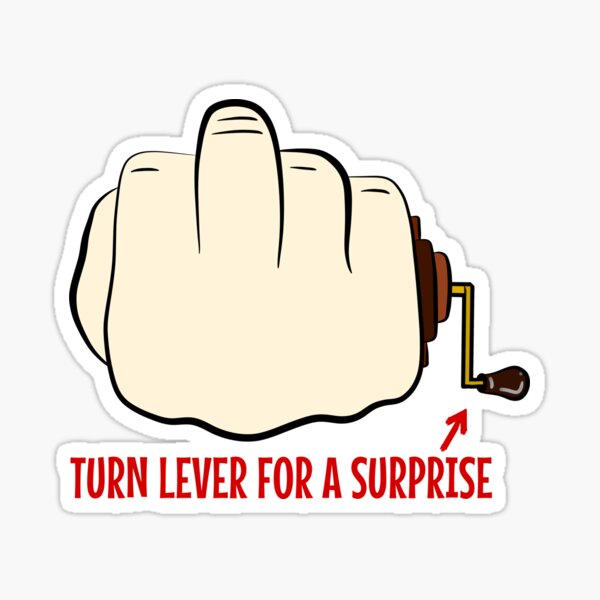 "TURN LEVER FOR MIDDLE FINGER" Sticker for Sale by aydapadi | Redbubble