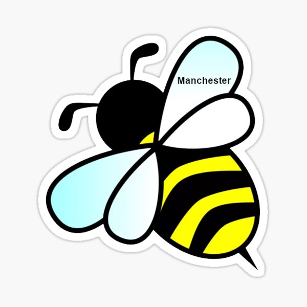 "Manchester Bee" Sticker by goober33 | Redbubble
