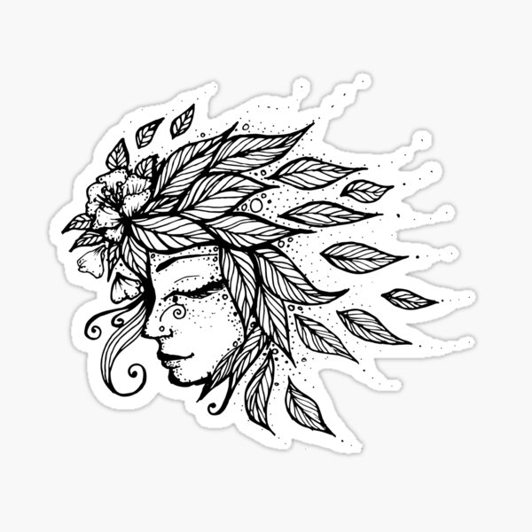 "Nature Goddess" Sticker by FrejaFri | Redbubble