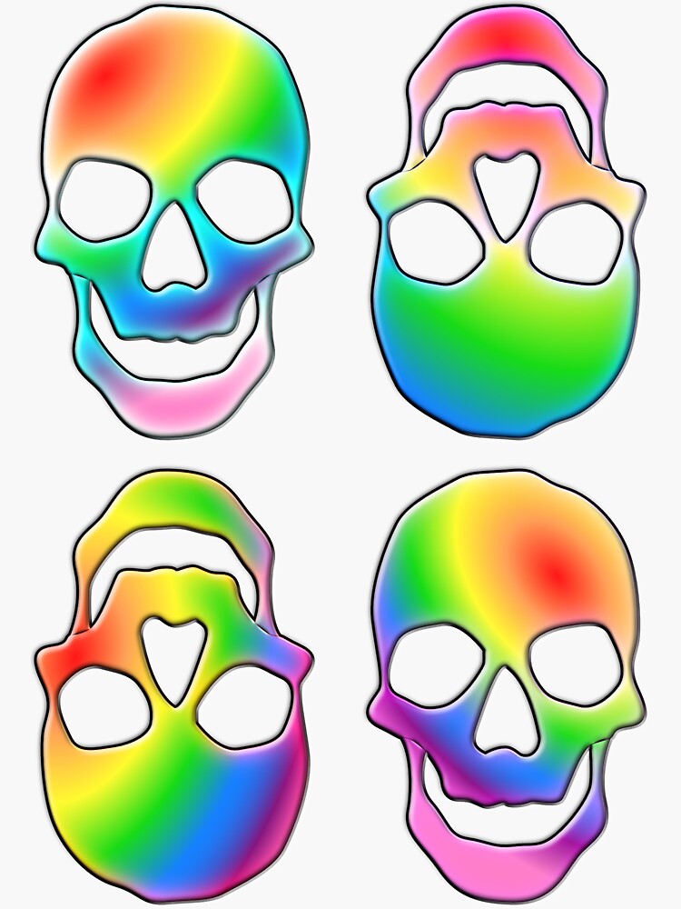 "Rainbow Skulls" Sticker for Sale by istring | Redbubble