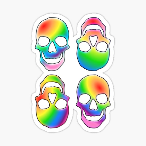 "Rainbow Skulls" Sticker for Sale by istring | Redbubble