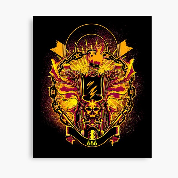 "Death Rider Motorcycle Bike Ride Rock Riders" Canvas Print by Loredan ...