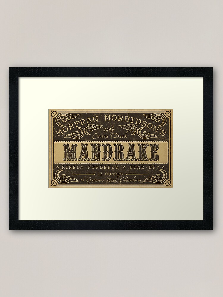 "Mandrake Potion Label" Framed Art Print for Sale by periwinklepaint ...