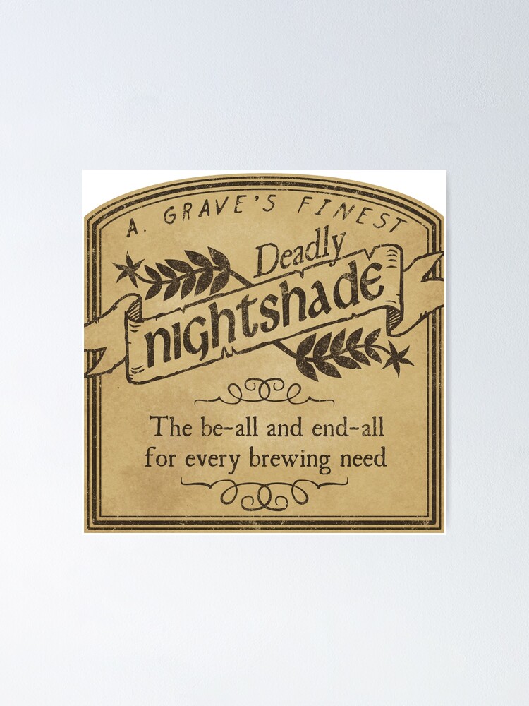 "Nightshade Potion Label" Poster by periwinklepaint | Redbubble