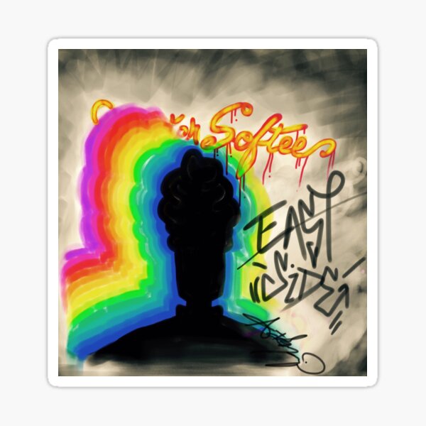 "mr. softy " Sticker for Sale by ariLarosdesign | Redbubble