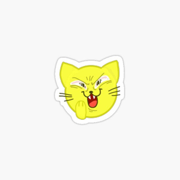 "Bad Emoji Kitty (>:3c)" Sticker for Sale by RoboRemy | Redbubble