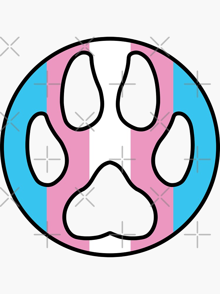 "Paw in a circle - Pride (Trans)" Sticker for Sale by storm-fox-art ...