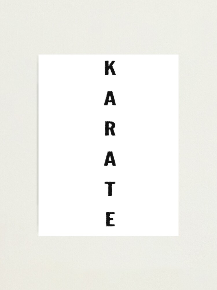 "Karate Stamped Rough Edges Word Vertically" Photographic Print for ...