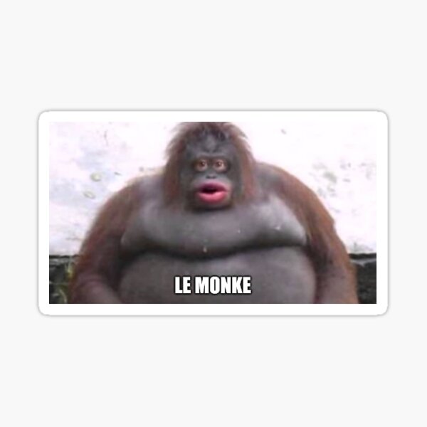 "Le monke Le monke" Sticker for Sale by marakai | Redbubble