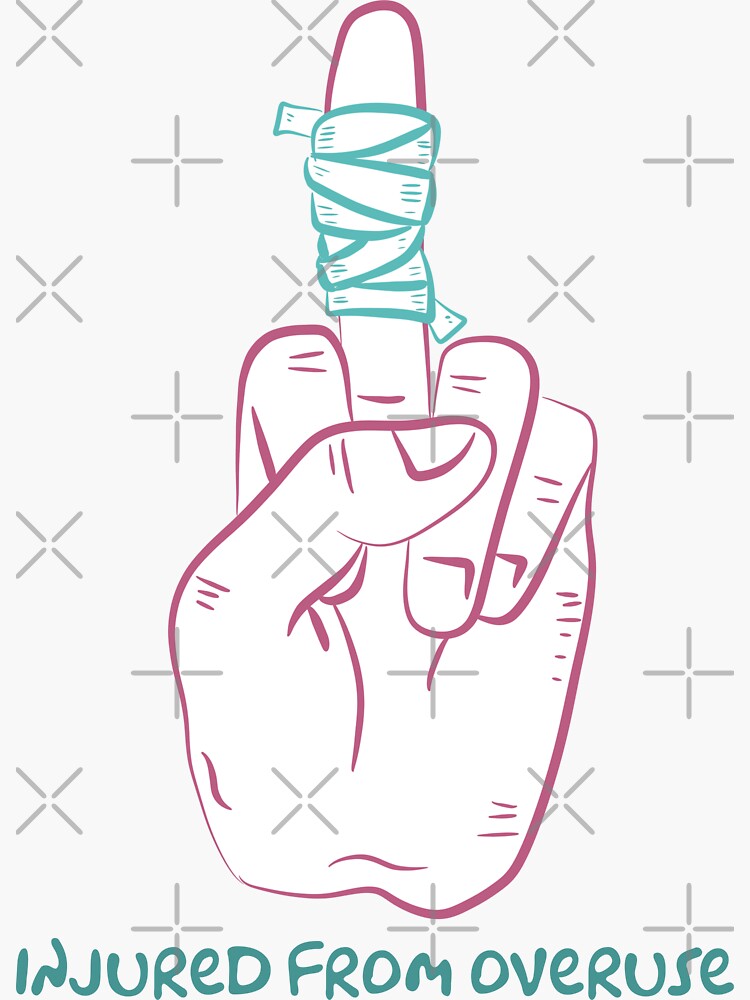 "INJURED MIDDLE FINGER" Sticker for Sale by aydapadi | Redbubble