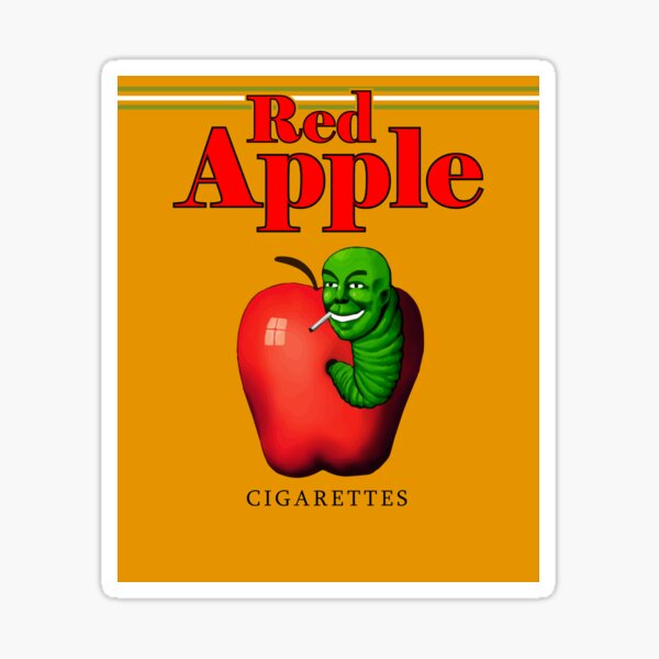 "Red Apple Cigarettes" Sticker for Sale by breh-art | Redbubble