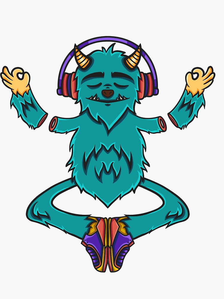 "Yoga Monster" Sticker for Sale by Ilhanmansis | Redbubble