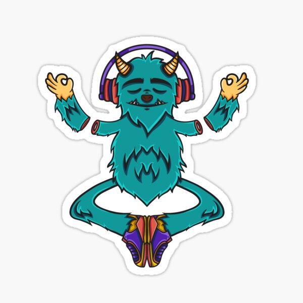 "Yoga Monster" Sticker for Sale by Ilhanmansis | Redbubble