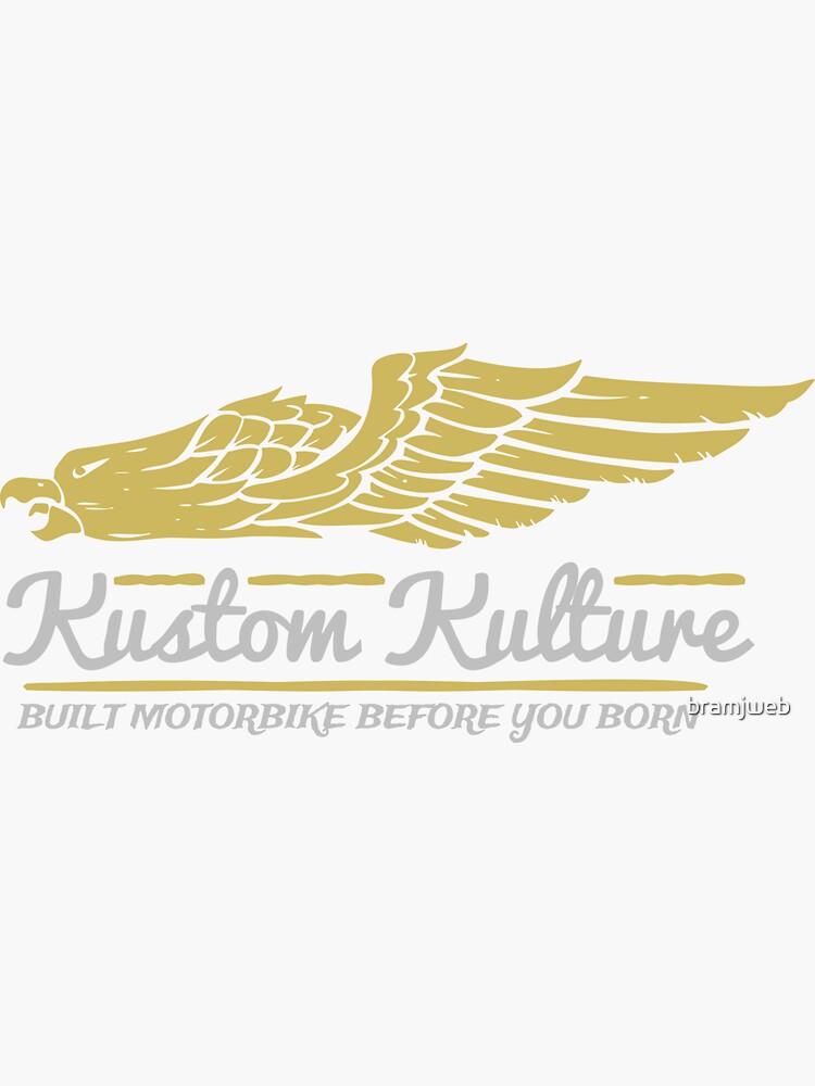 "kustom kulture vintage motorcycles retro eagle motor" Sticker by ...