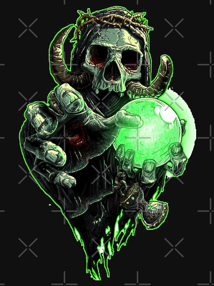 "Demon Skull Wizard Devil Skull With Horns" T-shirt for Sale by Loredan ...