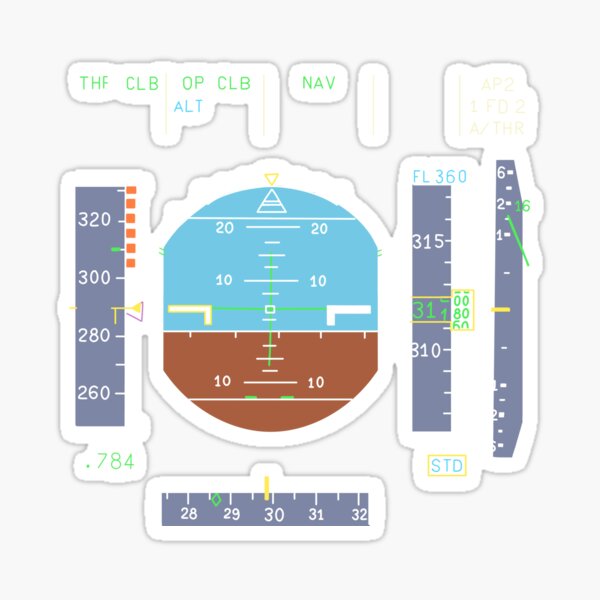 "Airbus pfd display" Sticker for Sale by MimieTrouvetou | Redbubble