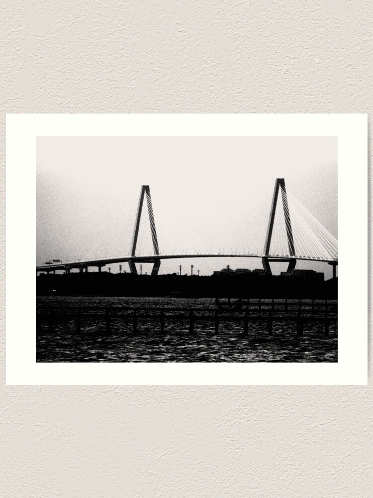 "Cooper River Bridge Black & White" Art Print by PeteReid | Redbubble