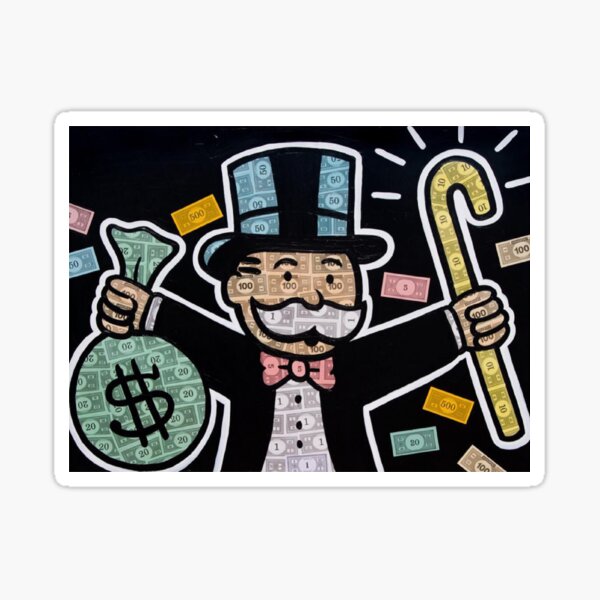 "$ Monopoly Man $" Sticker for Sale by monopolyman1 | Redbubble