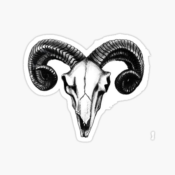 "BLACK RAM SKULL" Sticker for Sale by Jennifersteele | Redbubble