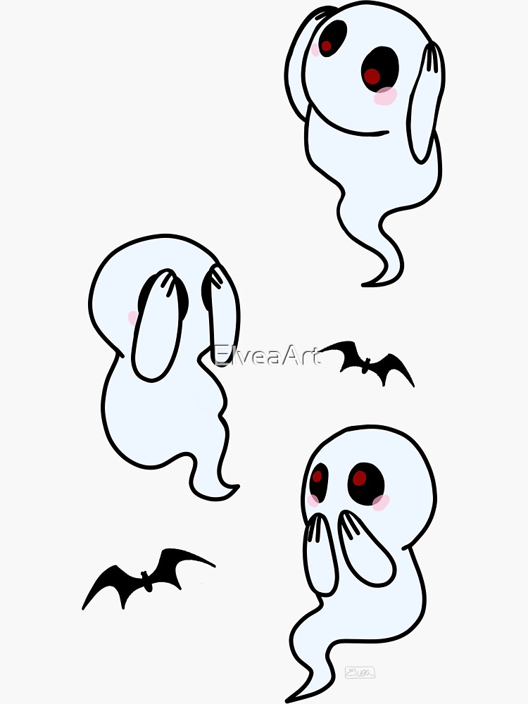 "The Three Wise Ghosts" Sticker for Sale by ElveaArt | Redbubble