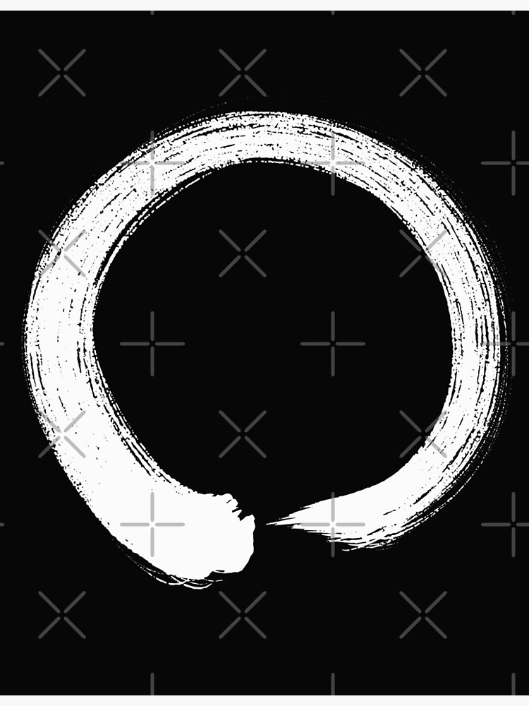 "Enso Calligraphy White on Black" Art Print for Sale by Polishthestone ...