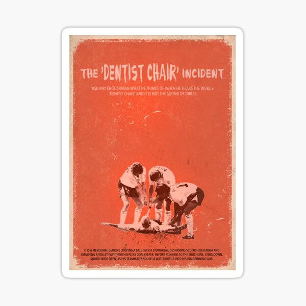 "The Dentist Chair incident " Sticker for Sale by Customtuk | Redbubble