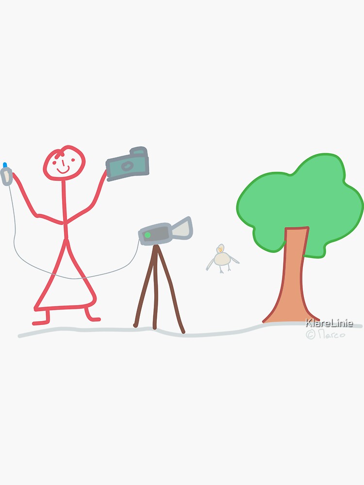 "Photographer Stick figure, Job SLR Creative Image Motiv" Sticker by ...
