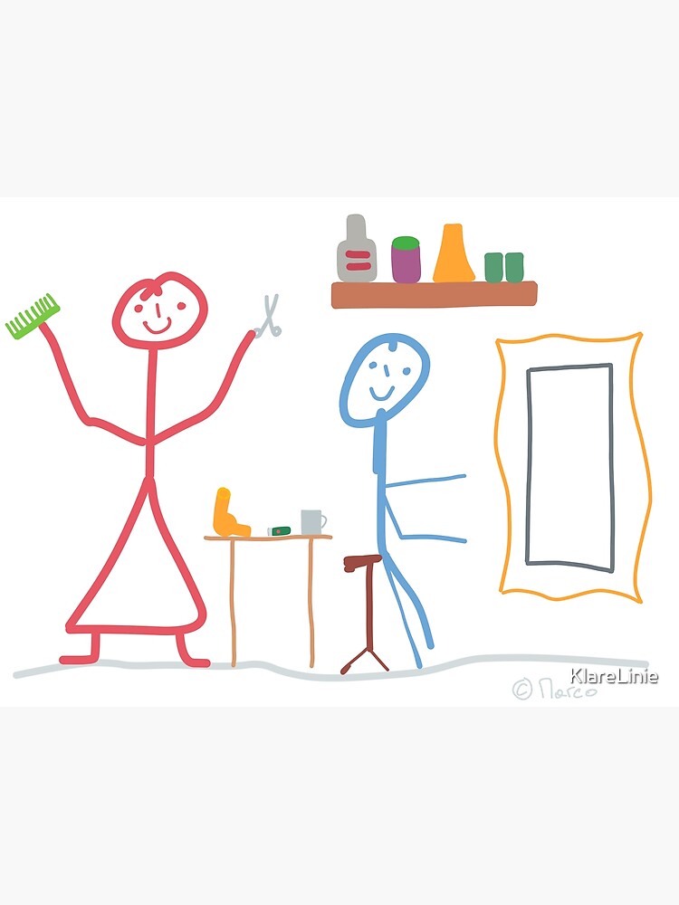 "Hairdresser Stick Figure Hairstyle Hairstyle Hair Washing Hair Head ...