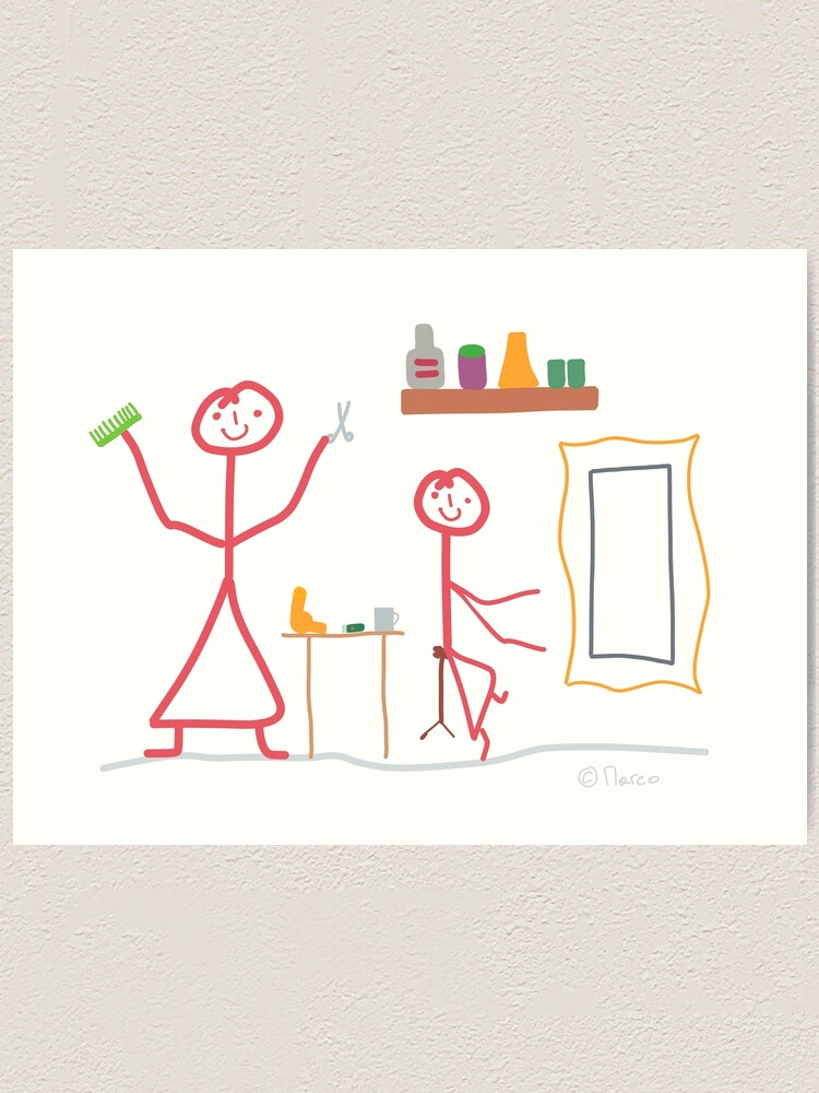 "Barber stroking woman girl stick figure hair splendor hairdo washing ...