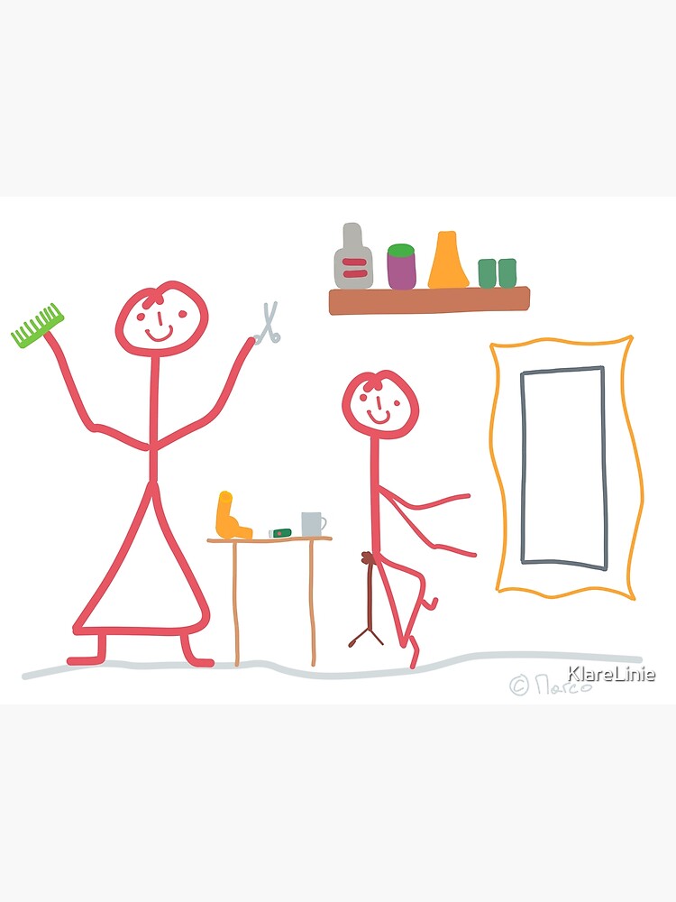 "Barber stroking woman girl stick figure hair splendor hairdo washing ...