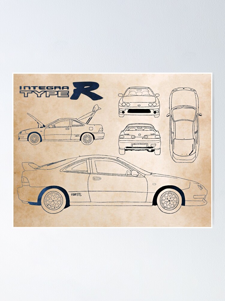 "Integra Type R Sketch" Poster for Sale by Maddie-iceee | Redbubble