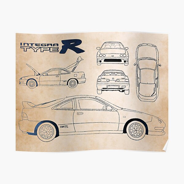"Integra Type R Sketch" Poster for Sale by Maddie-iceee | Redbubble