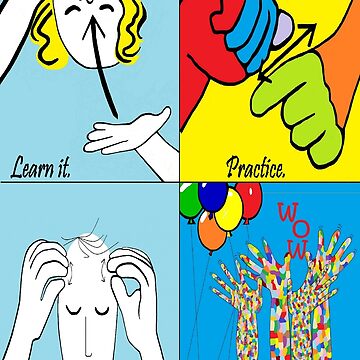 "ASL Steps to Success" Art Print for Sale by EloiseArt | Redbubble