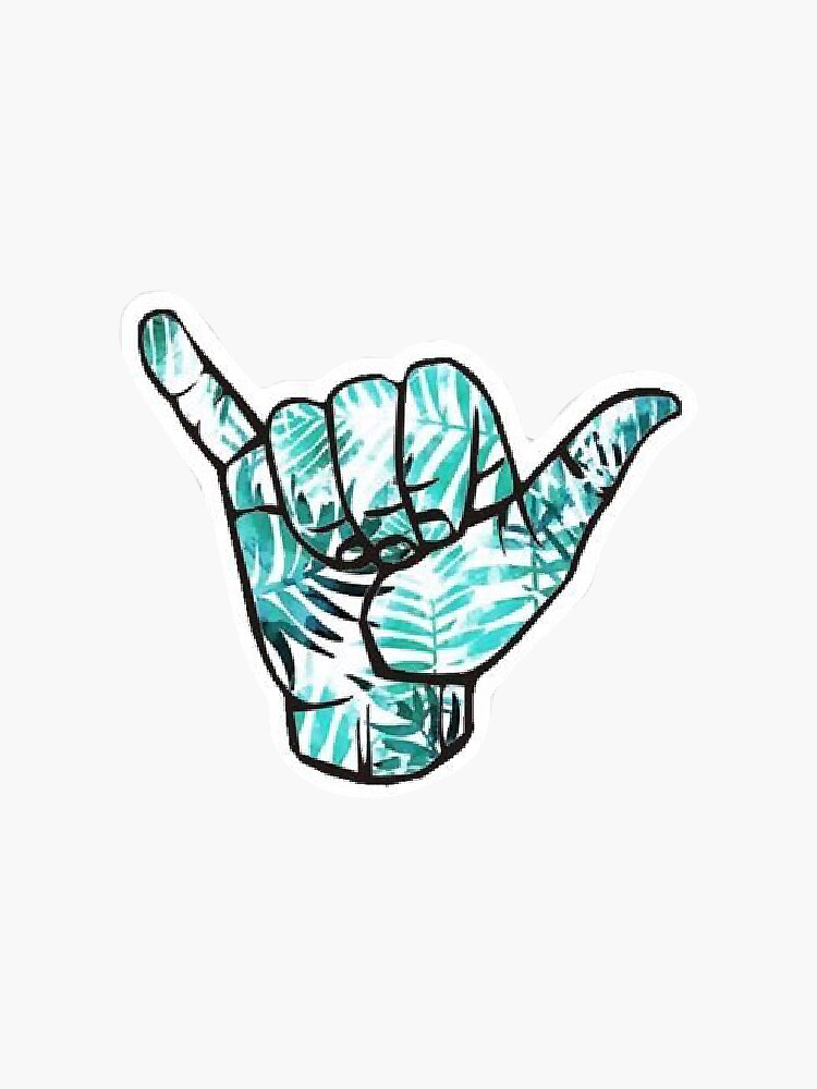 "hang loose surf surfer blue leaf tie dye vsco sticker" Sticker for ...