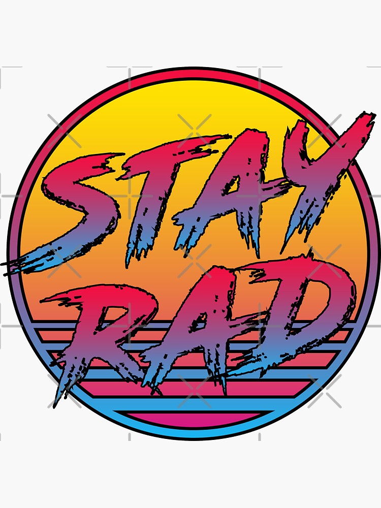 "Stay Rad 80s Sun" Sticker for Sale by breh-art | Redbubble