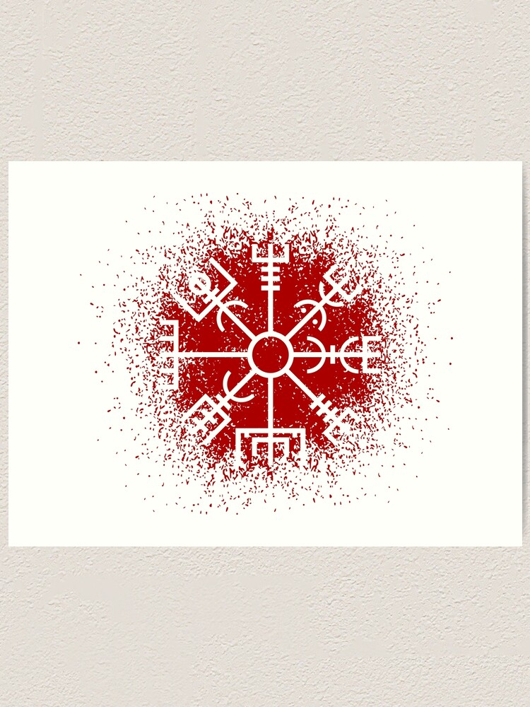 "Vegvisir Red Spray" Art Print by Feelklin | Redbubble
