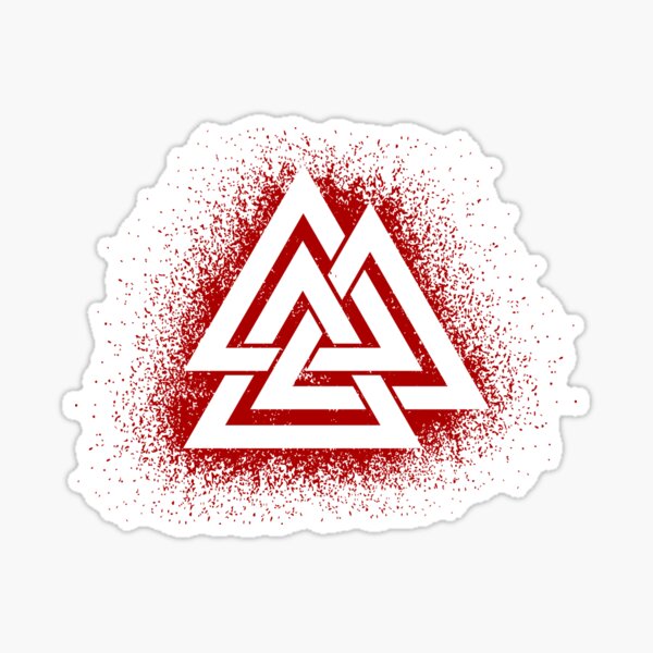 "Valknut Red Spray" Sticker for Sale by Feelklin | Redbubble
