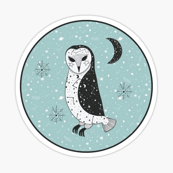 "Cosmic Owl" Sticker by Amanda-Lakey | Redbubble