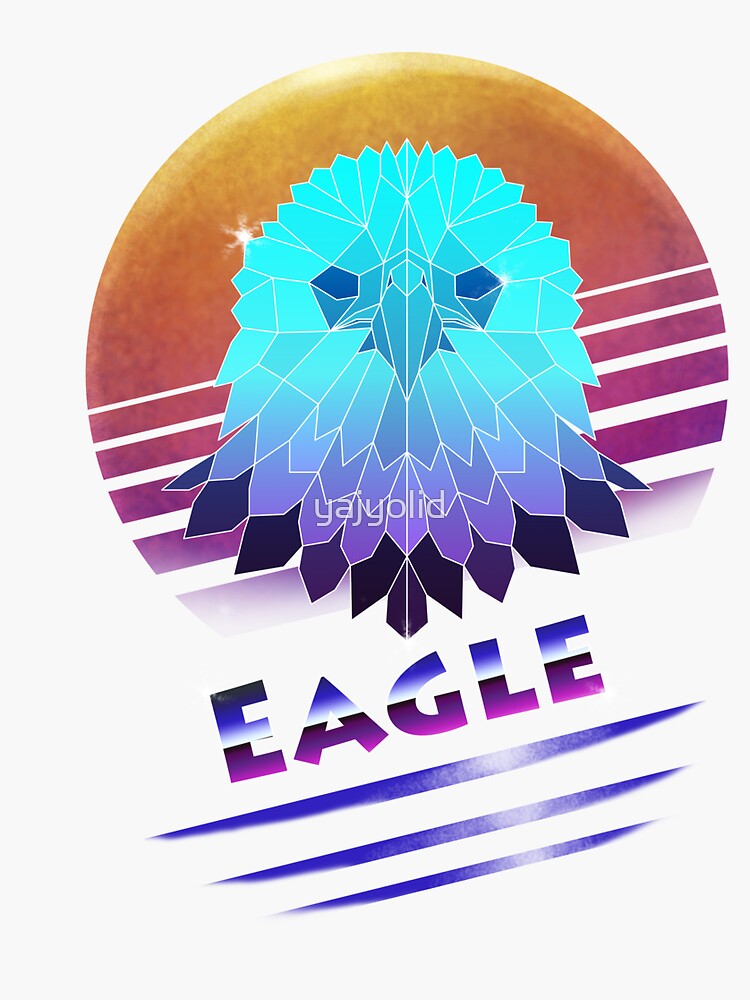 "80s Retro Eagle" Sticker by yajyolid | Redbubble