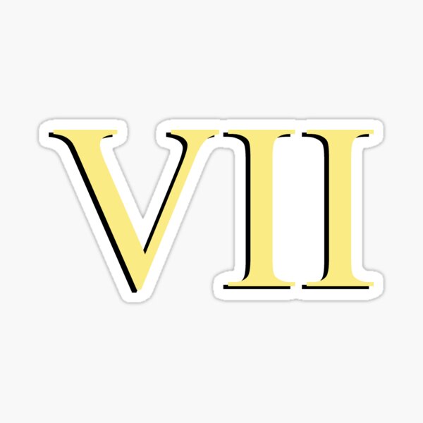 " VII - Roman Numerals - Yellow" Sticker by FTML | Redbubble
